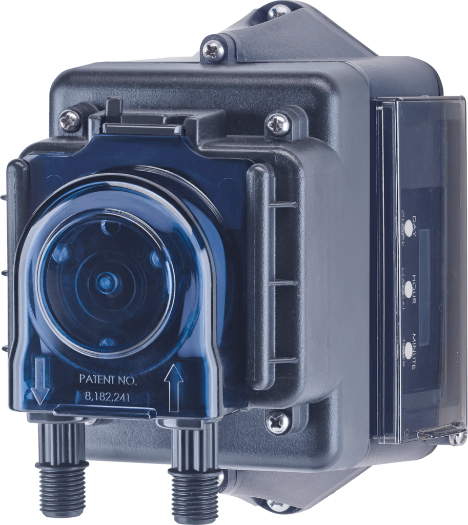 Stenner peristaltic timer activated metering pumps scheduled injection